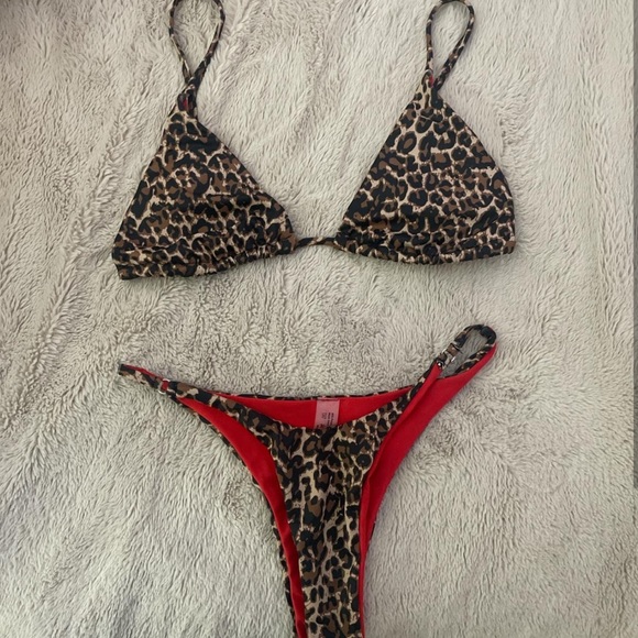 Shein Swim Cheetah Bikini Set Poshmark
